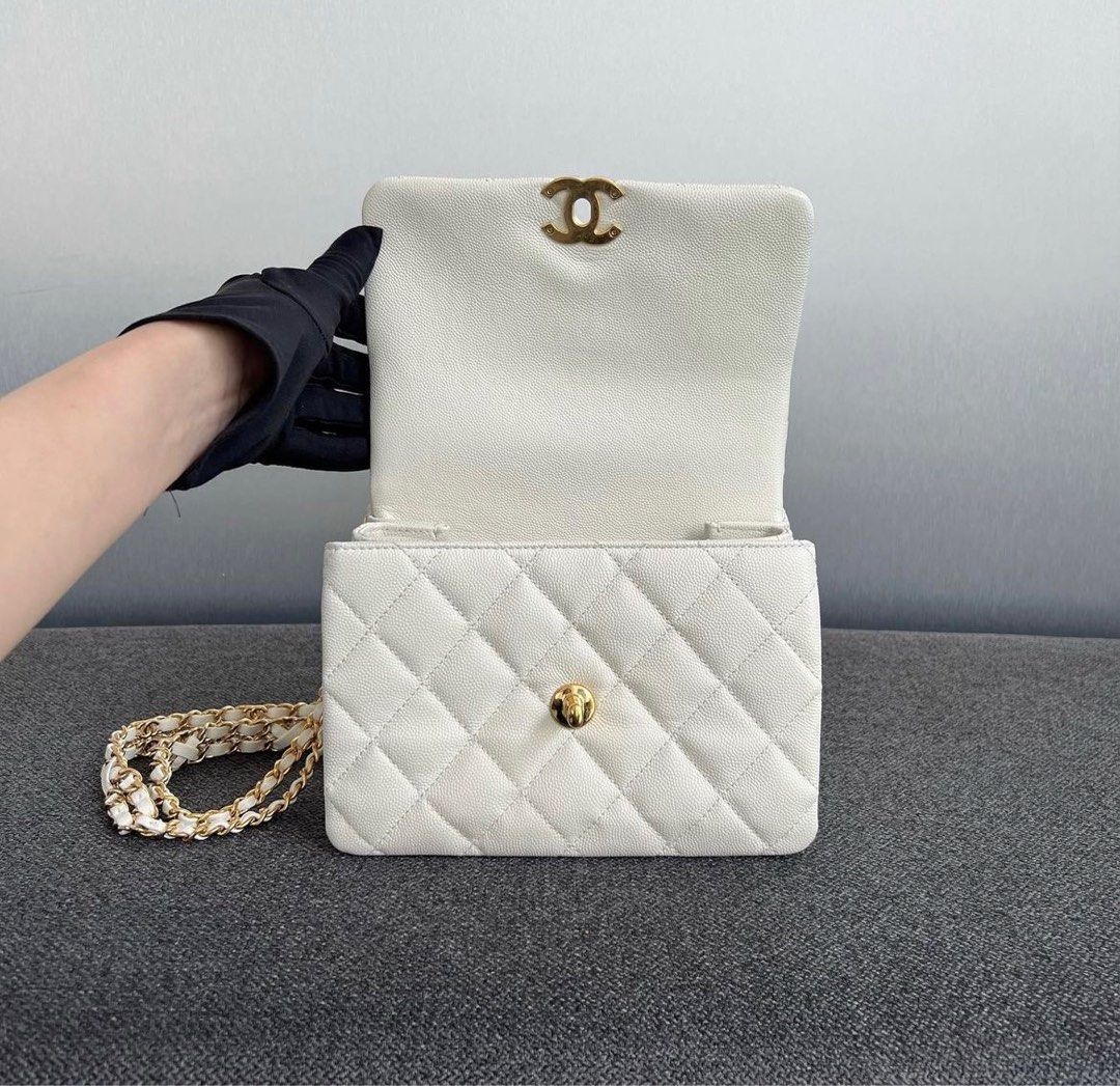 New Chanel Coco First Flap Mini Caviar 22K Offwhite / Ghw, Luxury, Bags ...