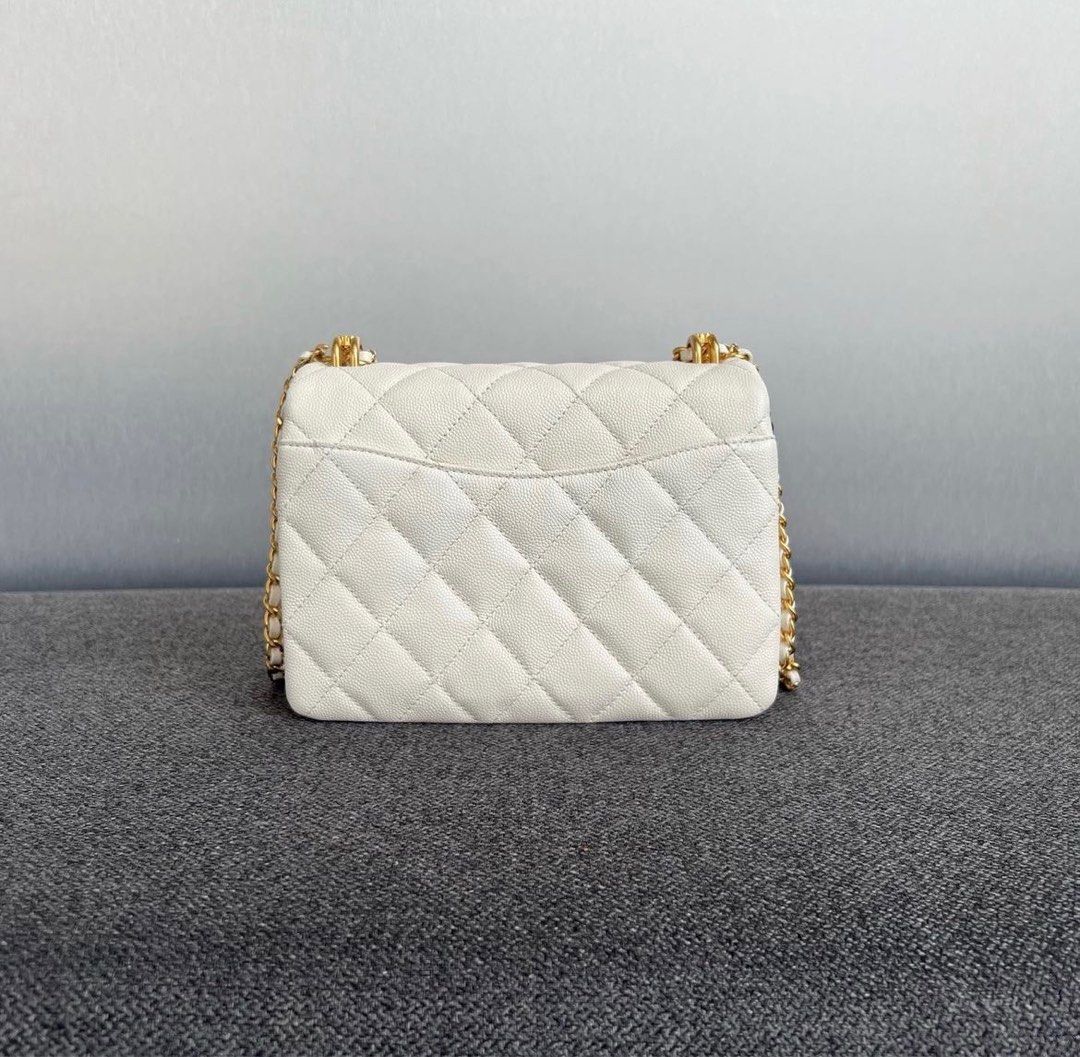 New Chanel Coco First Flap Mini Caviar 22K Offwhite / Ghw, Luxury, Bags ...