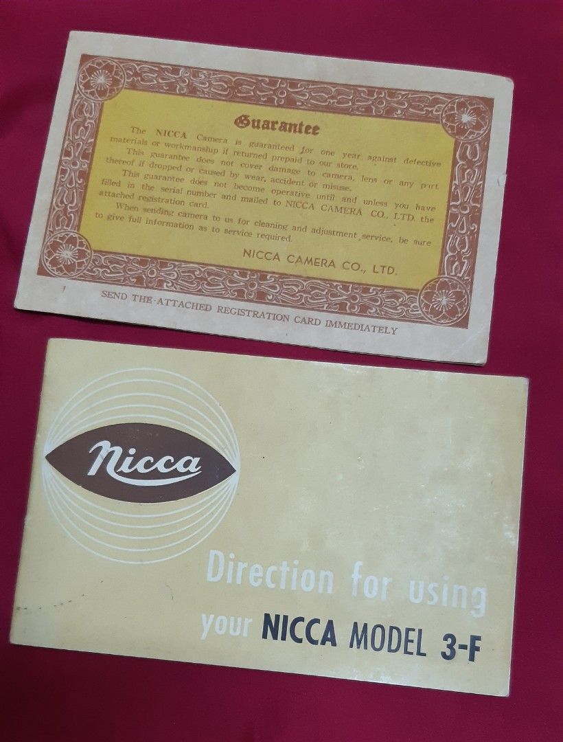 NICCA Model 3 F - Collectible 1950s Camera Booklet, Photography ...