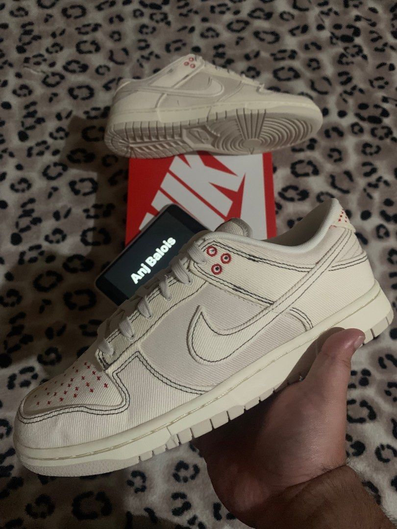 Nike Dunk Low Light Orewood Brown Sashiko, Men's Fashion, Footwear ...