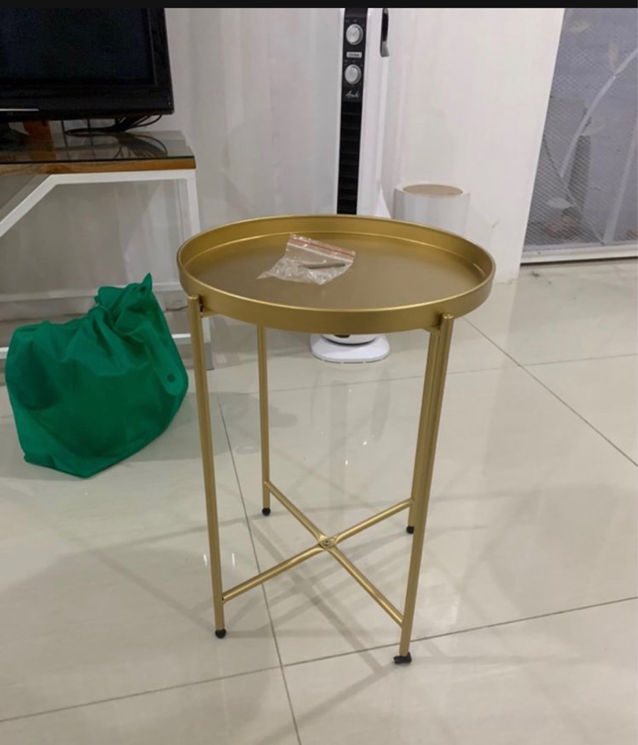 Nordic Side Single Table in gold on Carousell