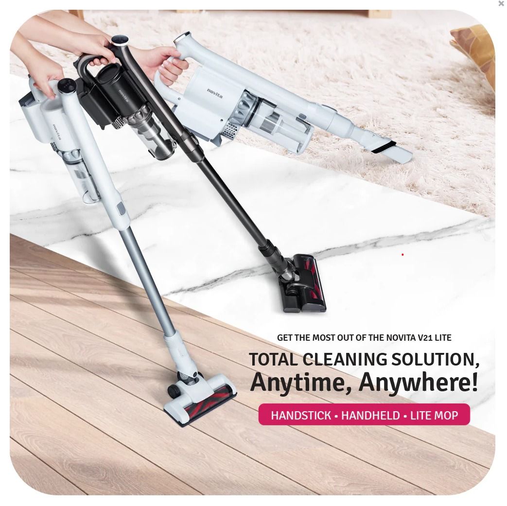 Novita Cordless Vacuum Cleaner V21 Lite in Cosmic White, TV & Home ...