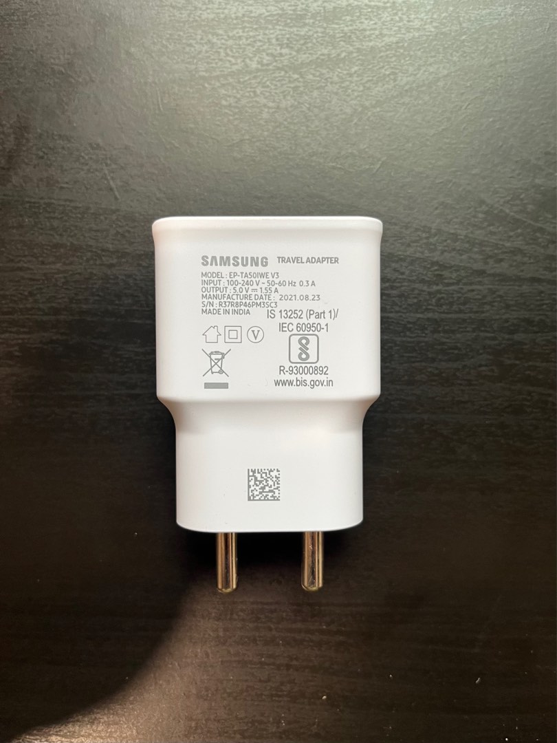 Original Samsung USB-A, 2 Pin Charging Head / Travel Adapter, Mobile ...