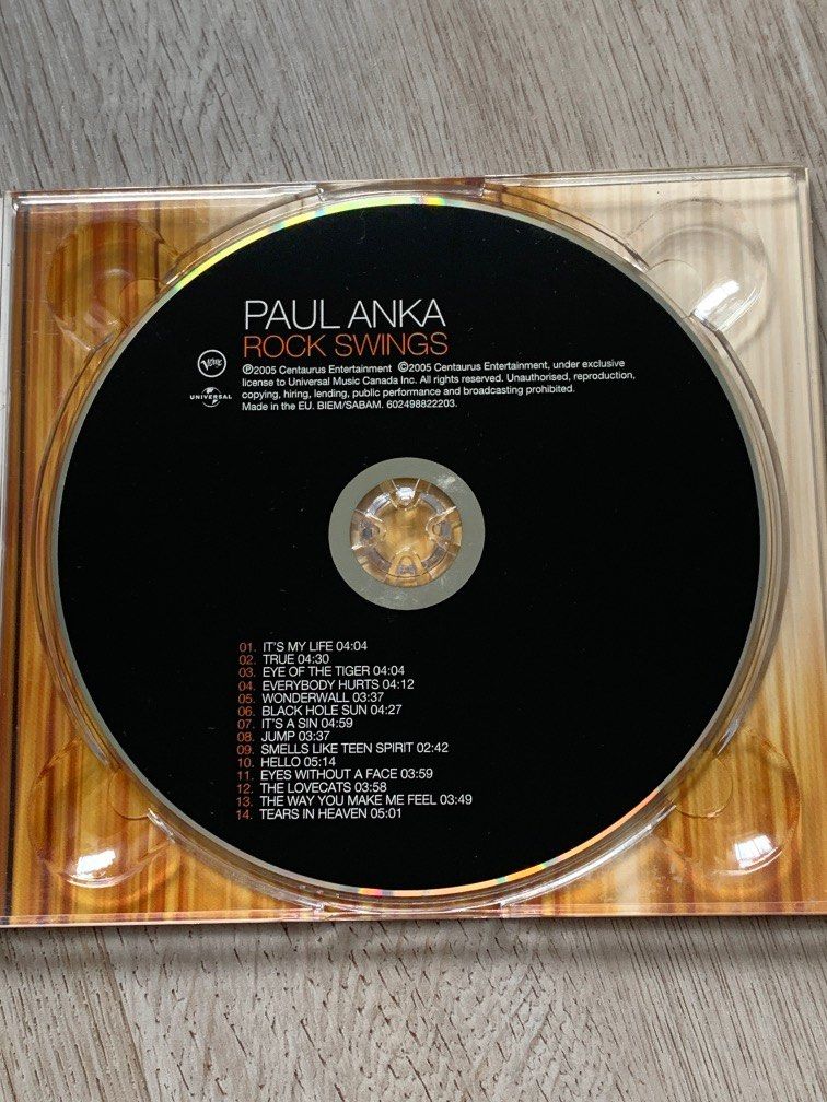 Paul Anka ~ Rock Swings (Made in Germany), Hobbies & Toys, Music & Media, CDs & DVDs on Carousell