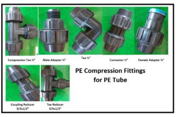 PE Fitting Compression p.e. Tube Fittings Elbow /Tee /Coupling/Reducer ...