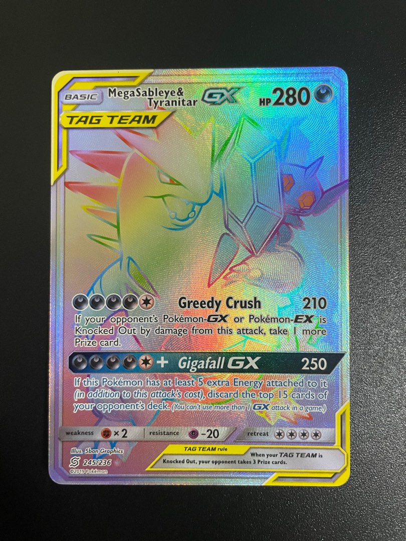 Pokemon TCG Mega Sableye & Tyranitar GX - 245/236 - Hyper Rare Sun ...