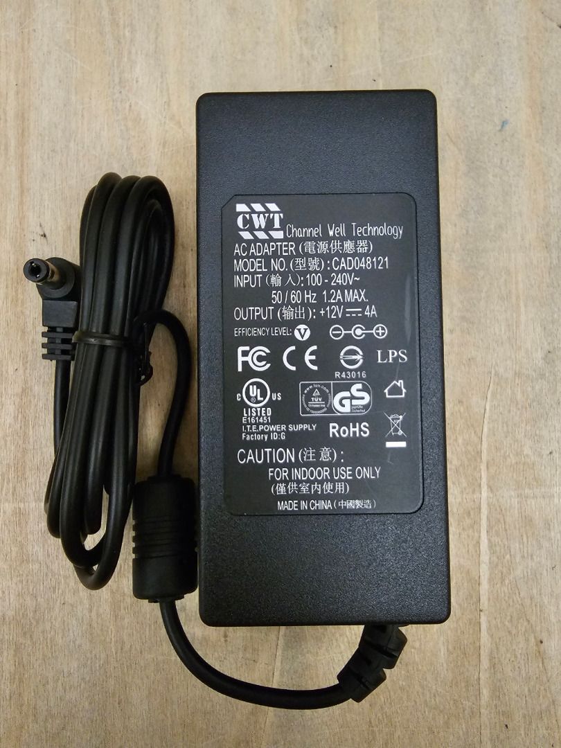 Power Adapter 48W (100-240V ~ 50/60Hz) 4.0A, Computers & Tech, Parts ...