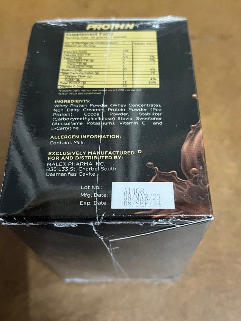 Prothin Whey Ripped Milk Chocolate Sealed, Health & Nutrition, Health ...