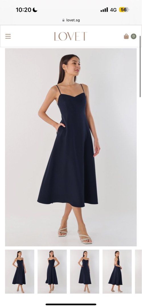 RAINE LOW-BACK MIDAXI DRESS (MIDNIGHT BLUE), Women's Fashion, Dresses ...