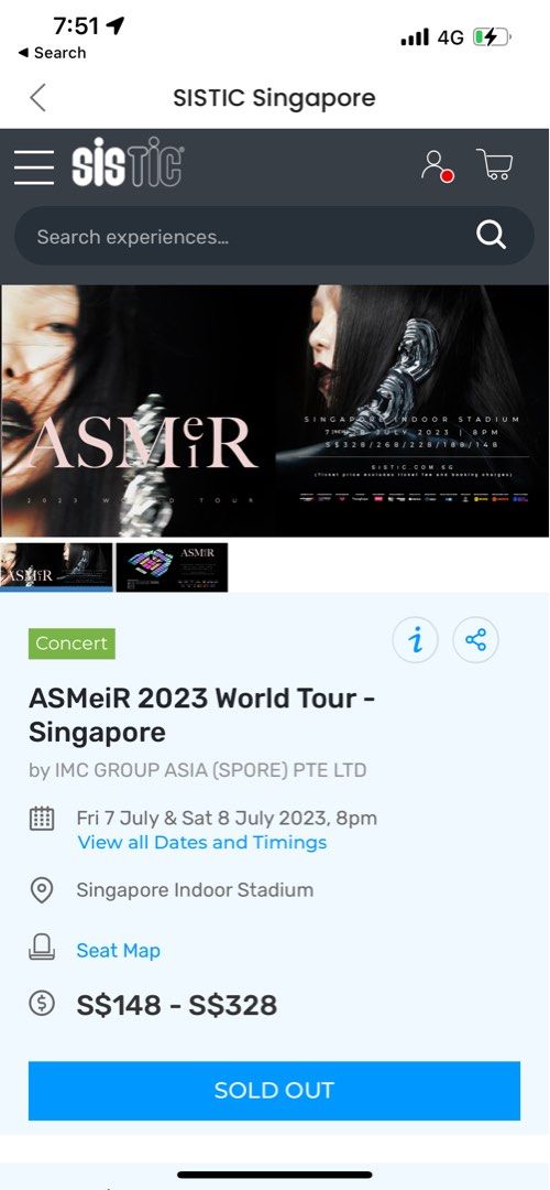 Rare CAT 1 - ASMEIR concert tickets, Tickets & Vouchers, Event Tickets ...