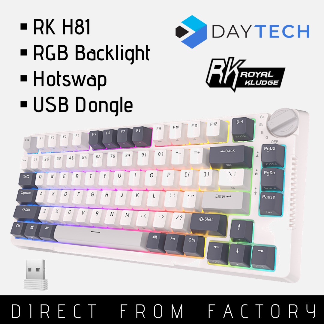RK H81 75% Gasket Mechanical Keyboard by Royal Kludge with Hotswap ...