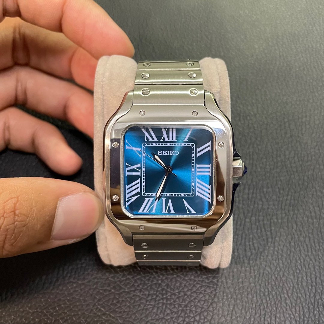 Seiko Santos de Cartier (Seiko mod), Luxury, Watches on Carousell