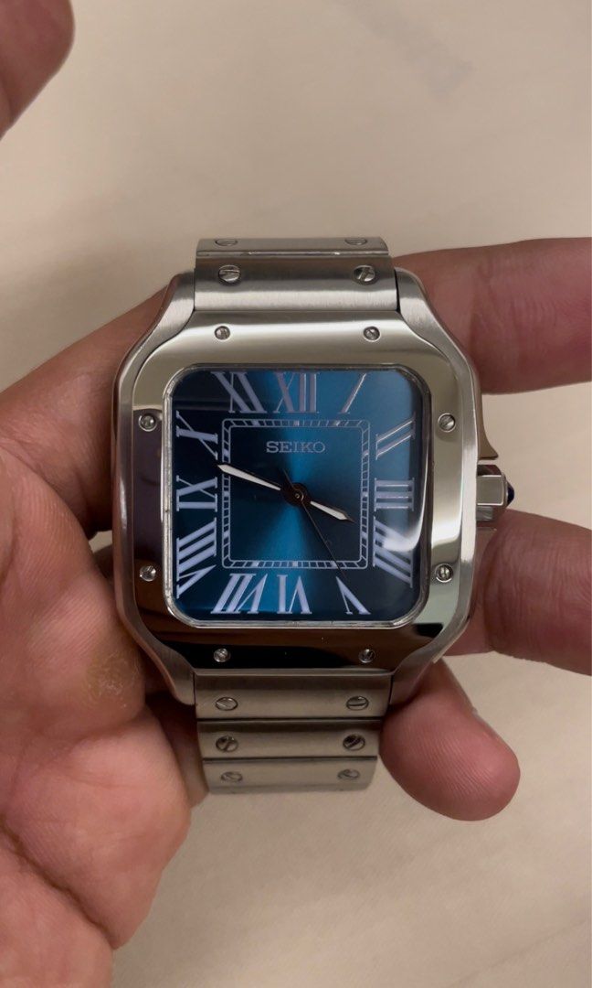 Seiko Santos de Cartier (Seiko mod), Luxury, Watches on Carousell
