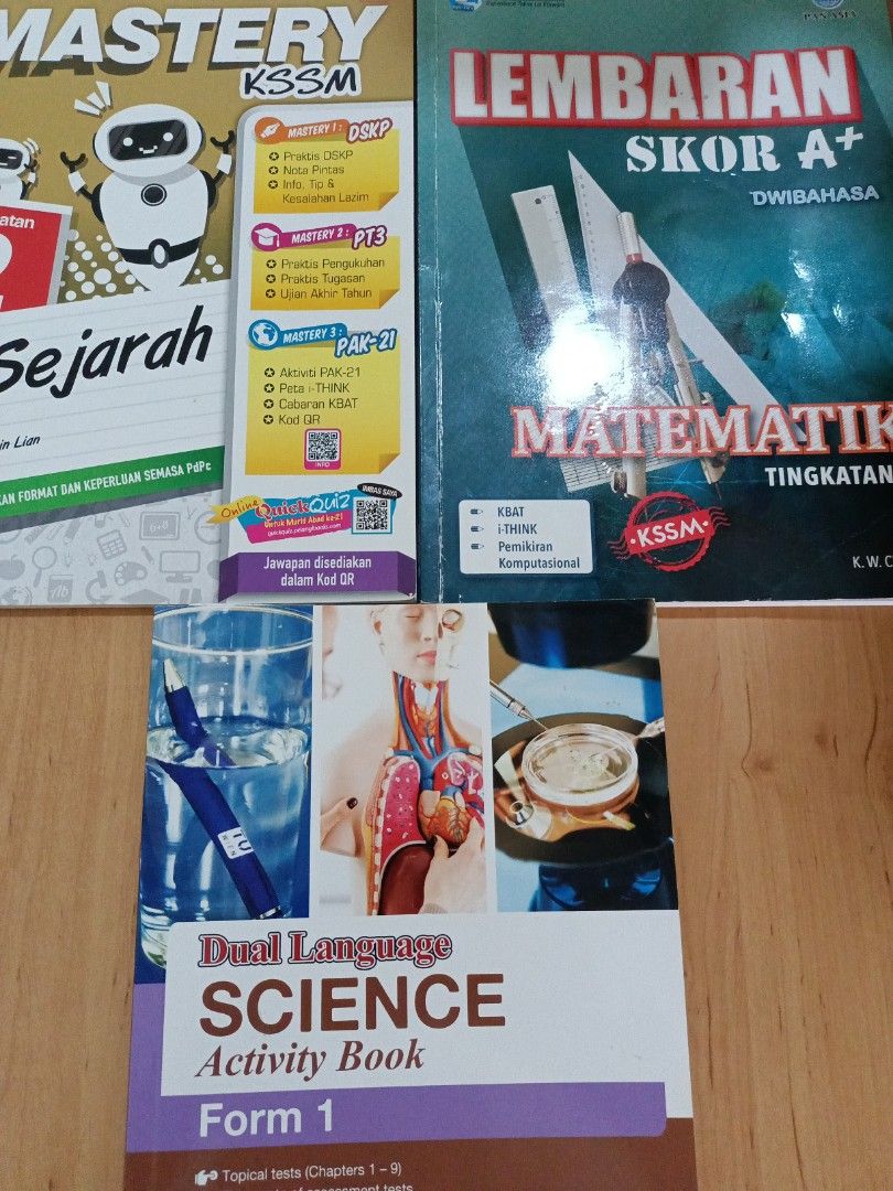 Sejarah (Tkt 2) ,Maths (Tkt 2), Science (Form 1), Hobbies & Toys, Books ...