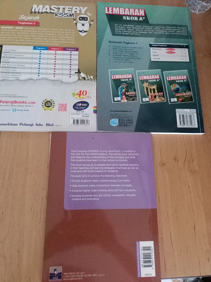 Sejarah (Tkt 2) ,Maths (Tkt 2), Science (Form 1), Hobbies & Toys, Books & Magazines, Assessment ...