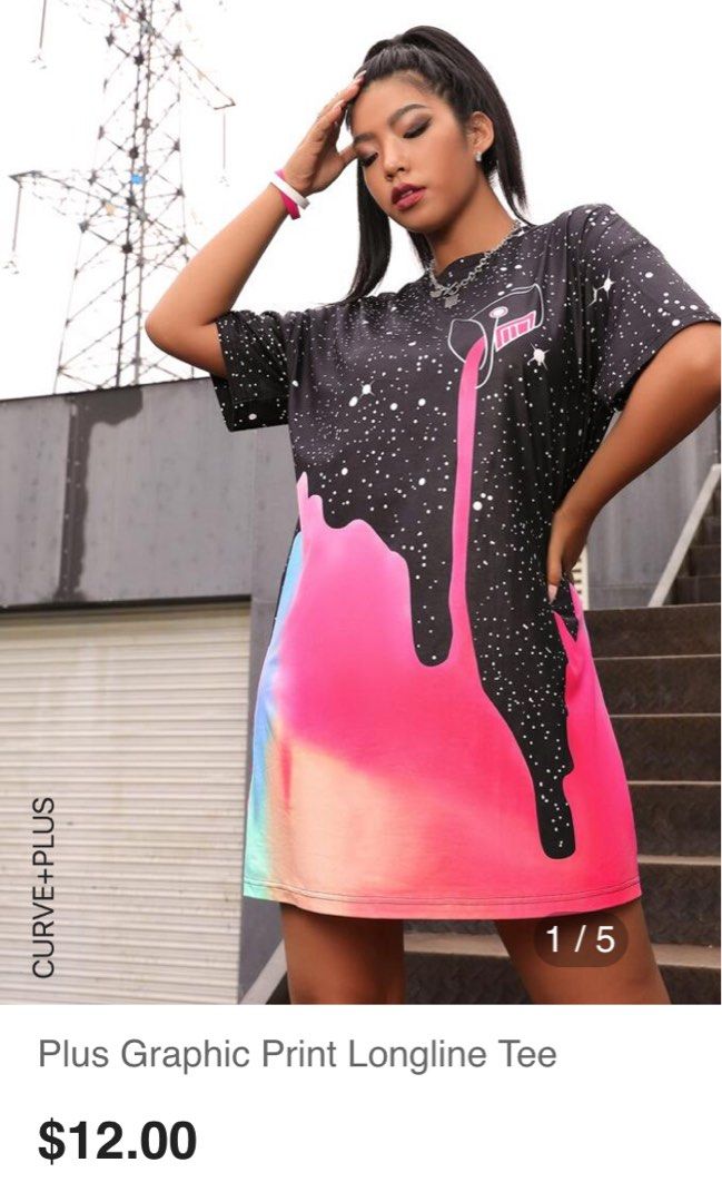 Shein graphic design oversized tee on Carousell