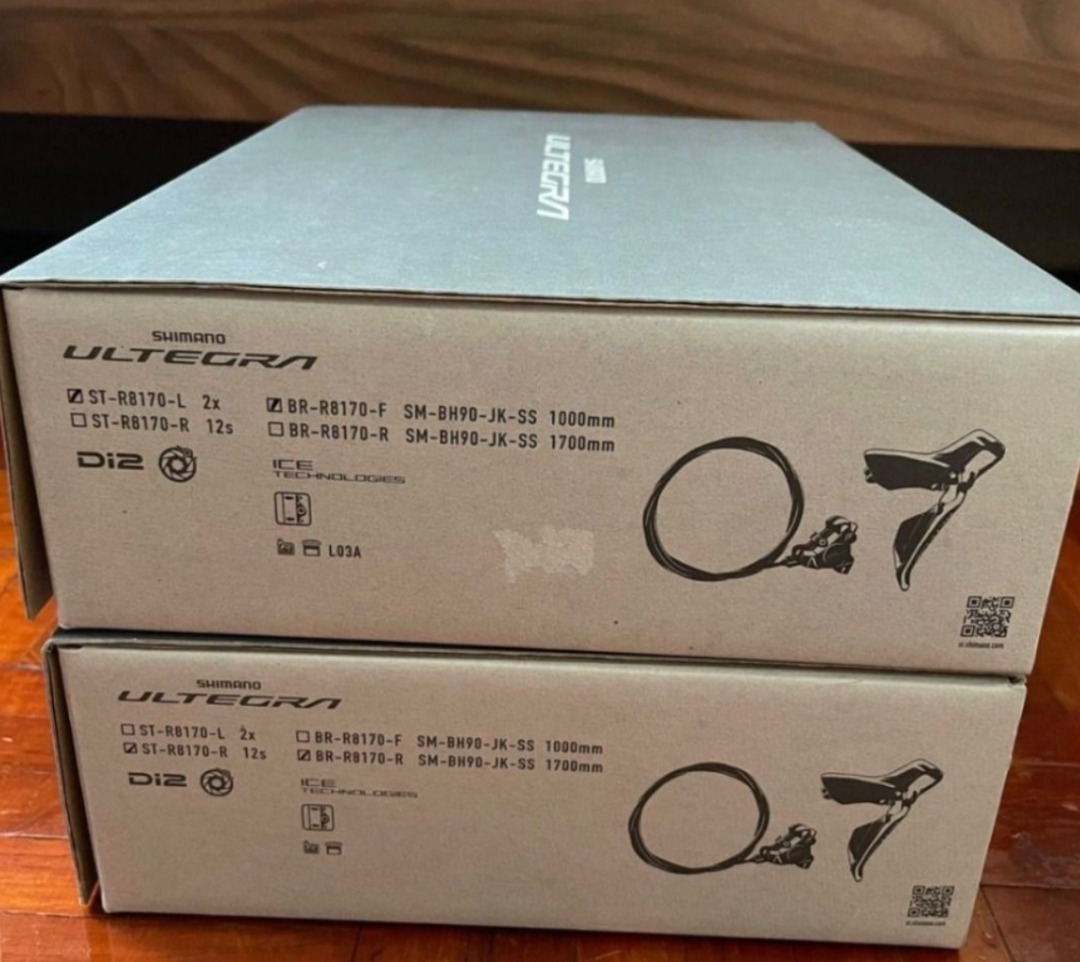 Shimano Ultegra ST-R8170 hydraulic shifter set Di2, 12 speed, Sports ...