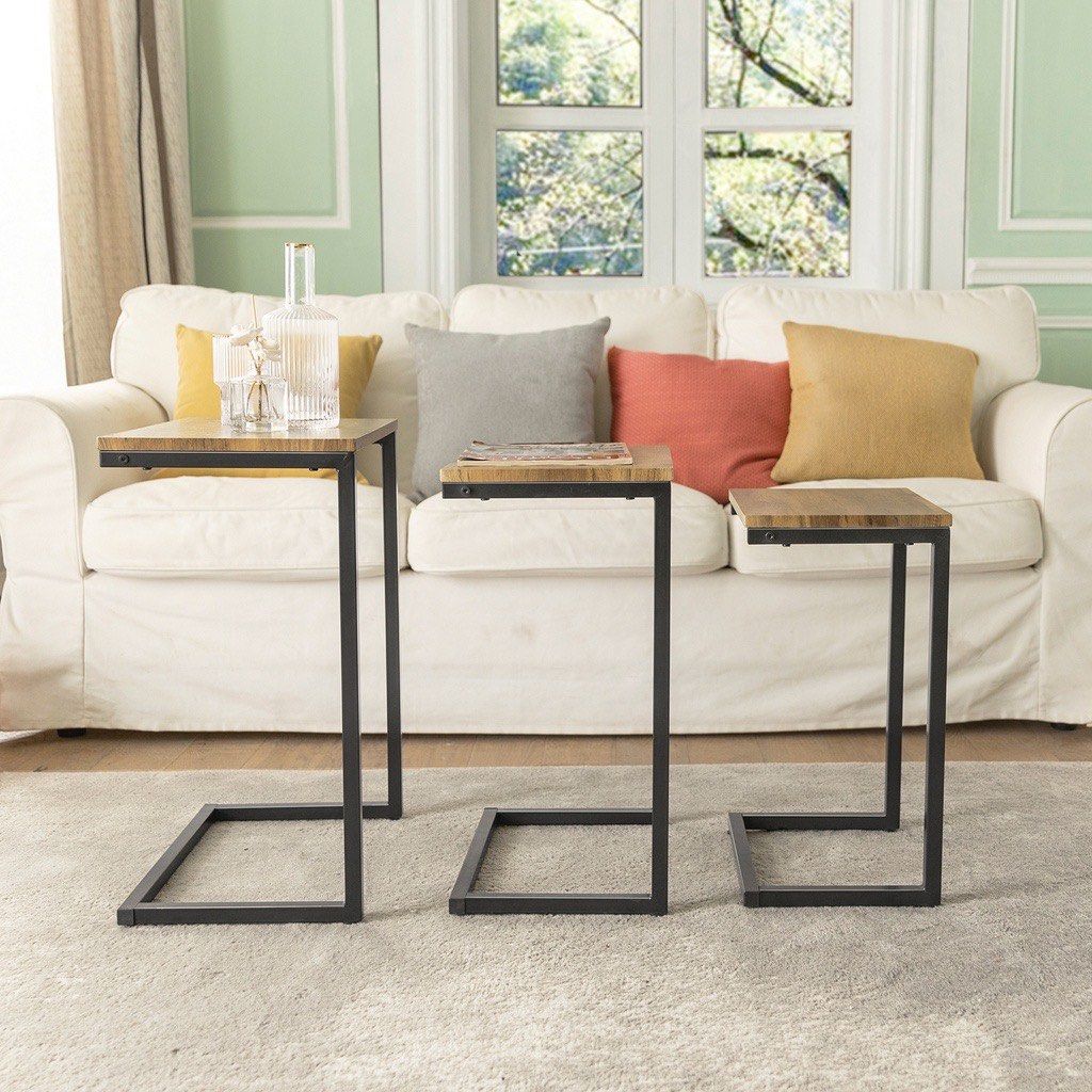 Space saving Aesthetic Nordic nesting set of 3 tables, Furniture & Home ...