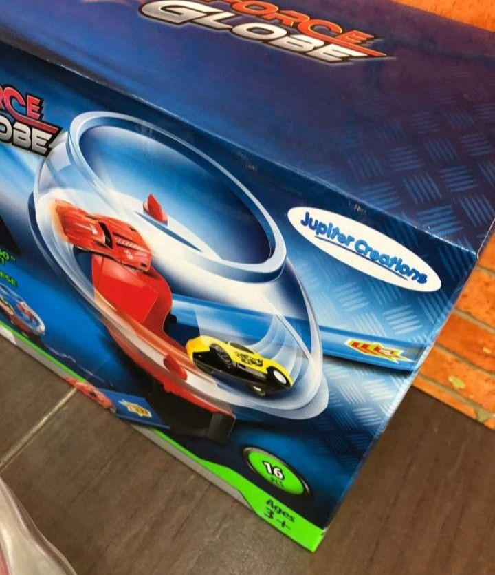 Spinforce Globe Hardtoy Car Track Length 150cm With 2 Pullback Cars & Box Jupiter Creations ...