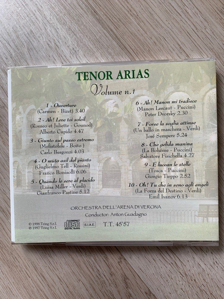 Tenor Arias Volume 1, Hobbies & Toys, Music & Media, CDs & DVDs on ...