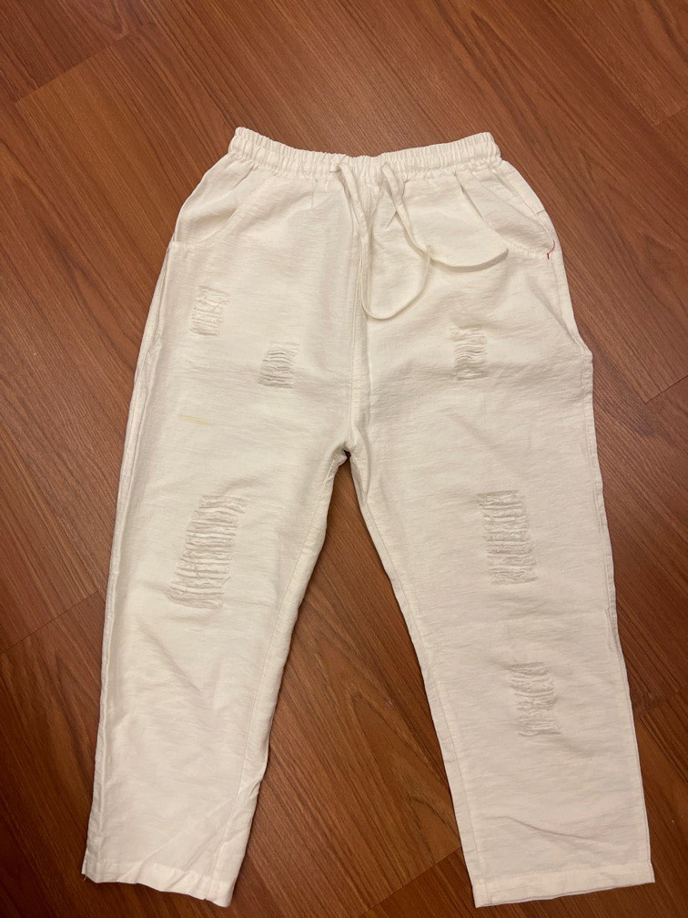 TSSHOP RIP PANTS, Fesyen Wanita, Pakaian Wanita, Bawahan di Carousell