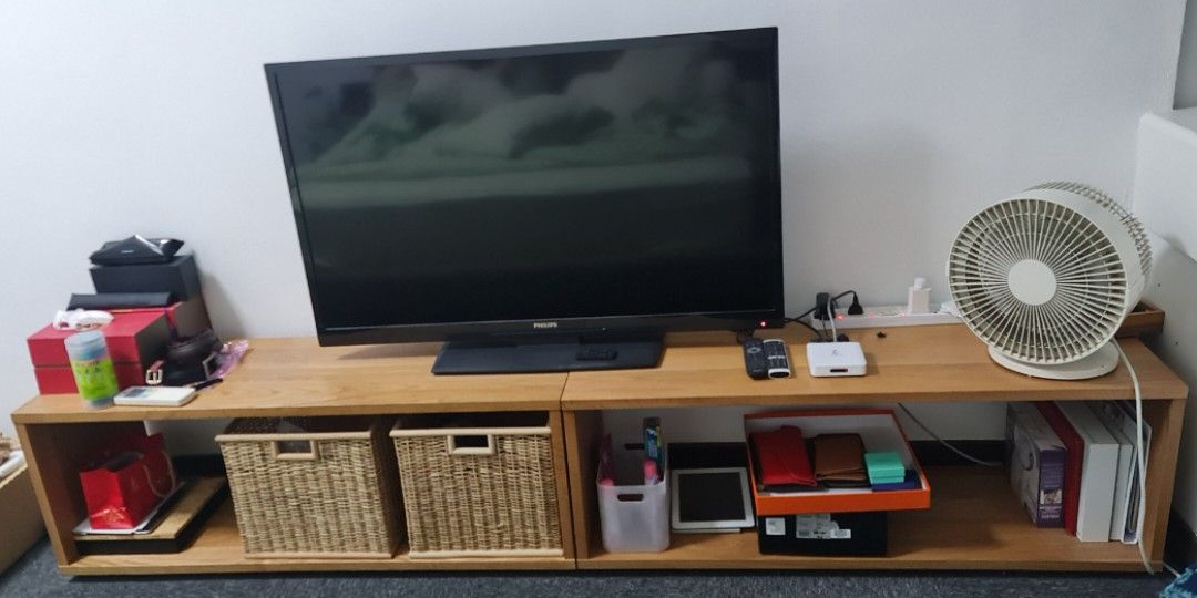 TV unit + Credenza Muji, Furniture & Home Living, Furniture, Shelves ...