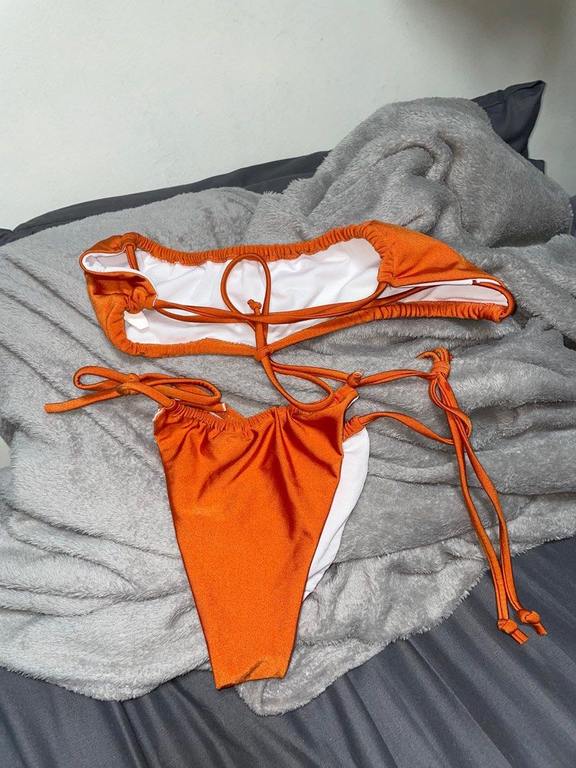 two piece bikini orange, Women's Fashion, Swimwear, Bikinis & Swimsuits ...