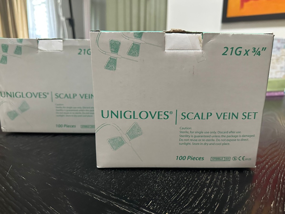 UNIGLOVES SCALP VEIN SET 21G x 3/4 - BRAND NEW, Health & Nutrition ...