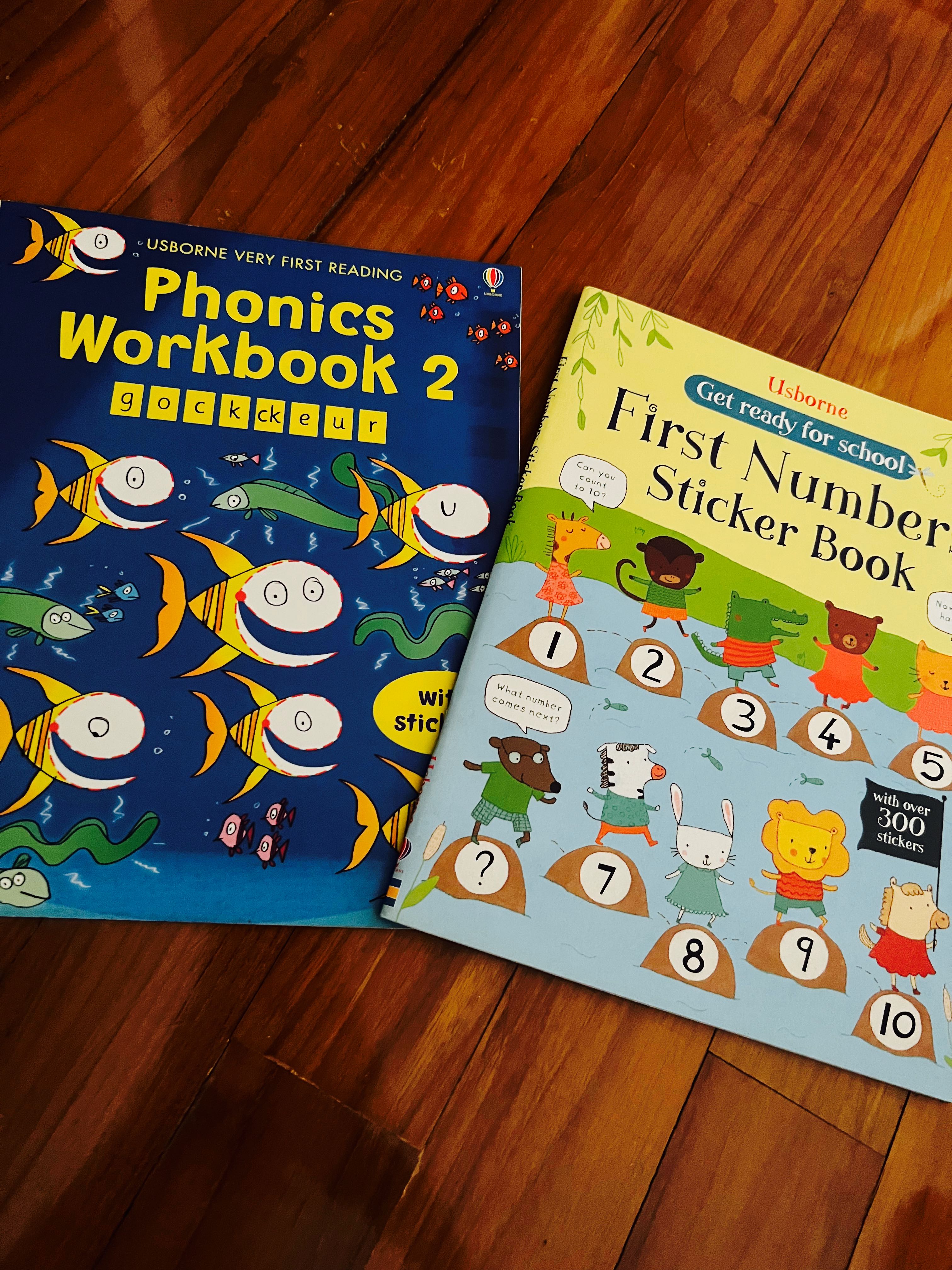 Usborne Workbooks - First Numbers and Phonics 2, Hobbies & Toys, Books ...
