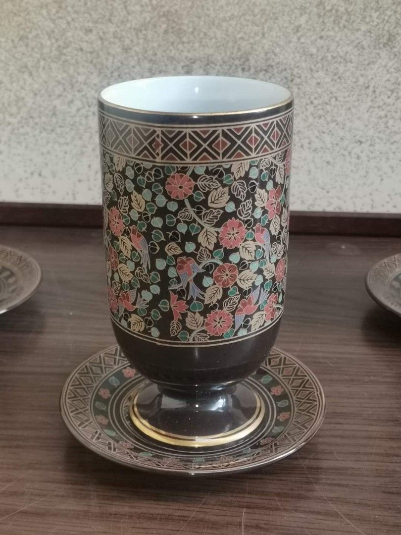 Vintage excelent tall tea cup duo 3 sets on Carousell