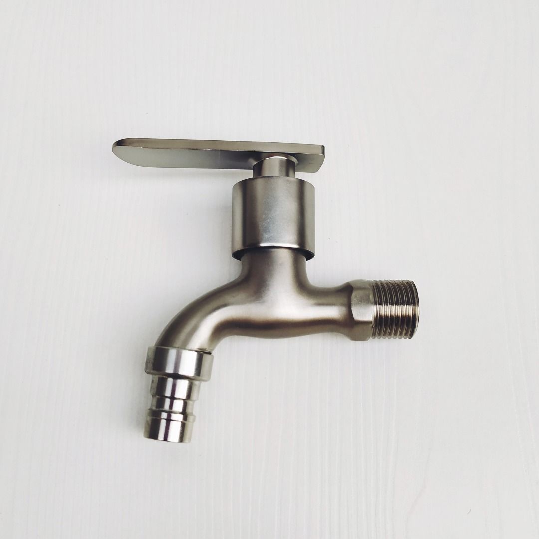 WALL MOUNTED STAINLESS STEEL KITCHEN BATHROOM BIB TAP, Furniture & Home ...