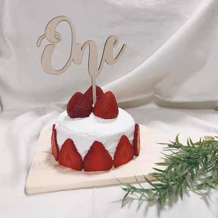 Wooden ONE year old cake topper/baby happy birthday cake topper ...