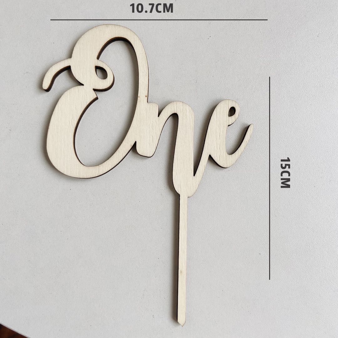 Wooden ONE year old cake topper/baby happy birthday cake topper ...