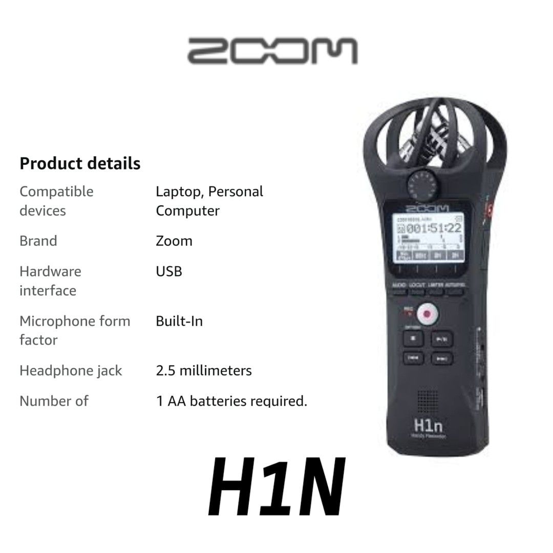 Zoom H1N, Audio, Voice Recorders on Carousell