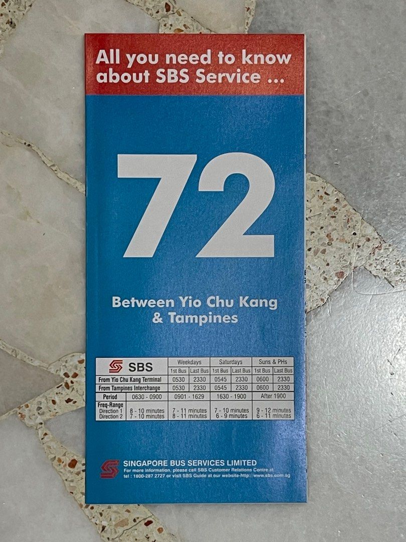 1999 SBS Colour 72 Bus Service Guide, Hobbies & Toys, Memorabilia ...
