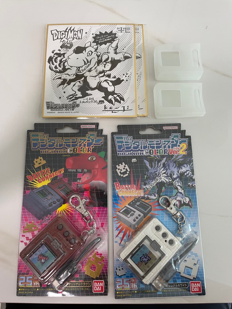 25th Anniversary Digimon Color Original V1 Brown & V2 White, Hobbies ...