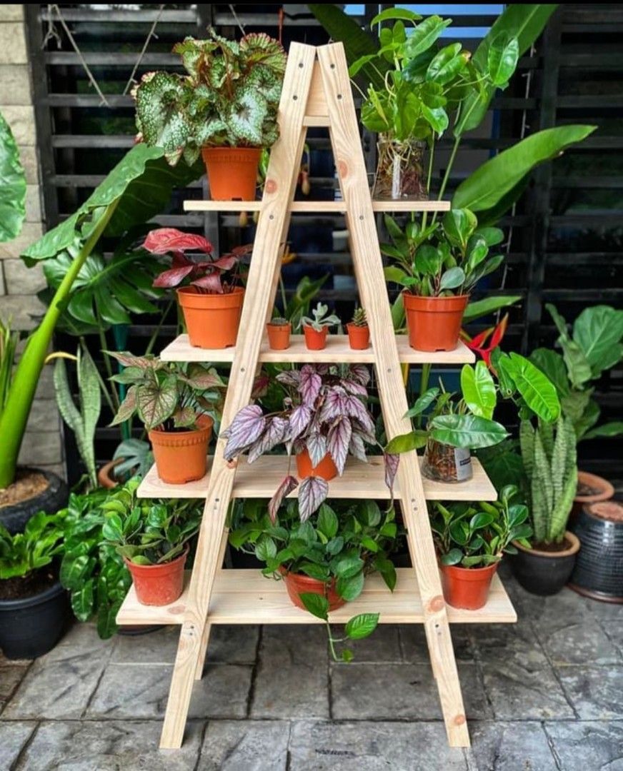 4 Tier Flower /Plant Garden Rack Decorative Indoor Rack Shelf Display ...