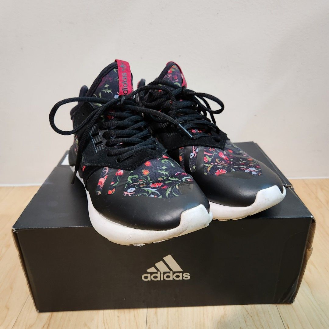 Adidad Tubular Runner Black Floral, Women's Fashion, Footwear, Sneakers ...