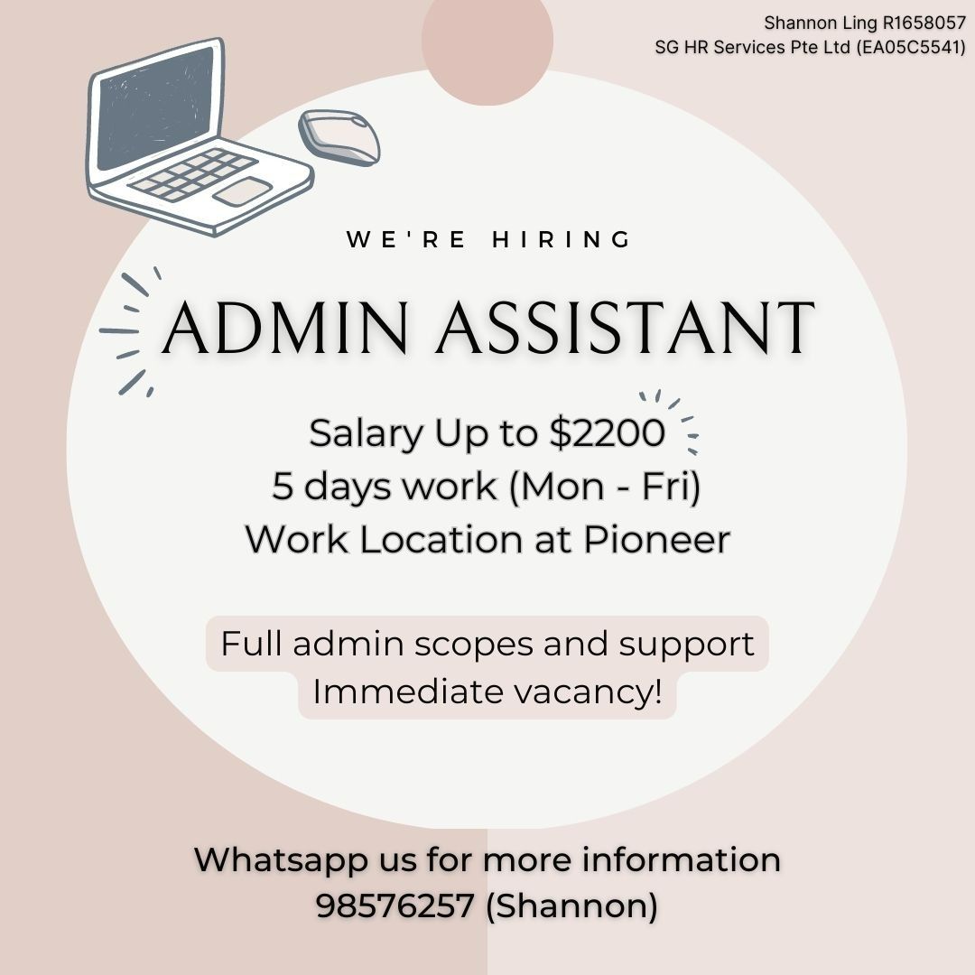 Admin Assistant @ Pioneer, Jobs, Admin & Finance on Carousell