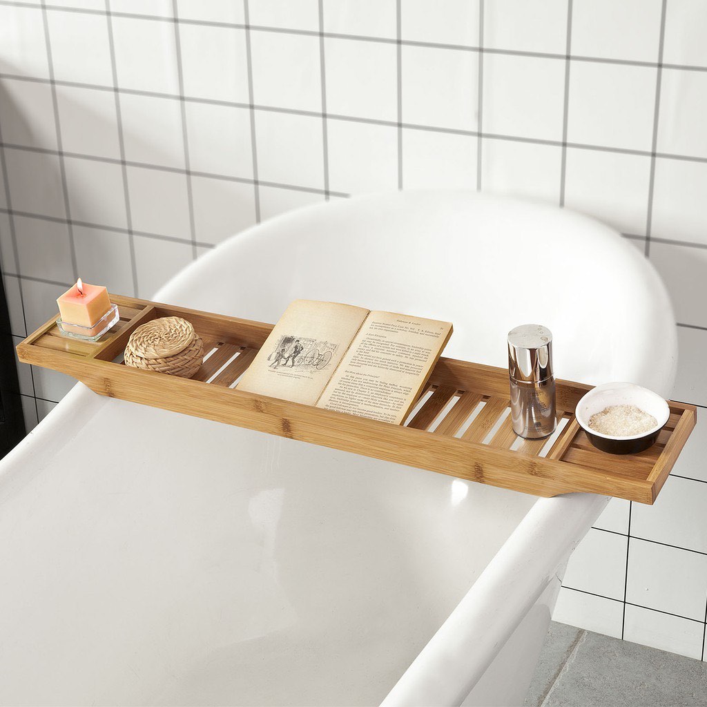 Aesthetic bathtub caddy rack tray, Furniture & Home Living, Furniture ...
