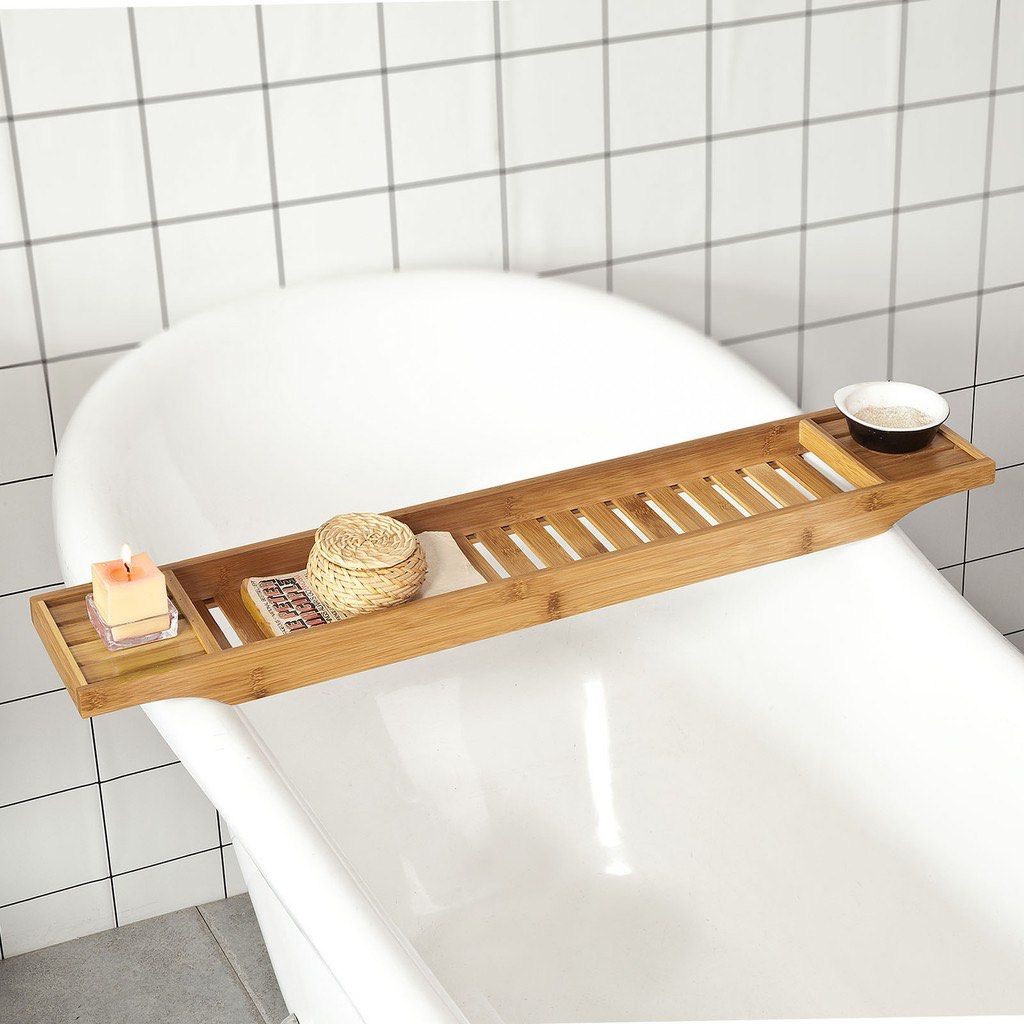 Aesthetic bathtub caddy rack tray, Furniture & Home Living, Furniture ...