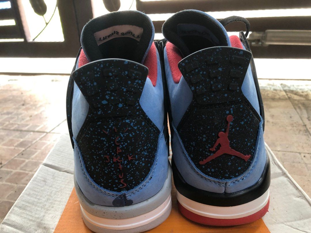 Air Jordan 4 AJ4 Retro Travis Scott Cactus Jack Houston Oilers, Men's ...