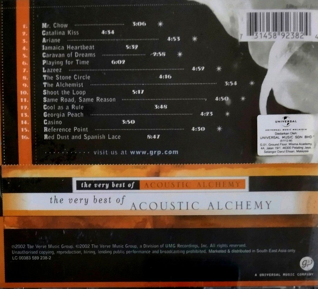 arthcd ACOUSTIC ALCHEMY - The Very Best Of GOLD DISC Audiophile CD (The ...