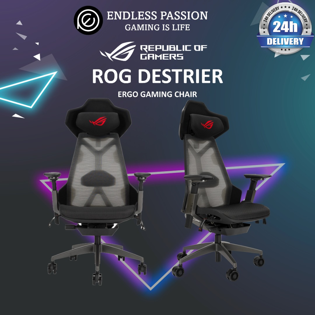 ASUS ROG Destrier Ergo Gaming Chair, Furniture & Home Living, Furniture ...