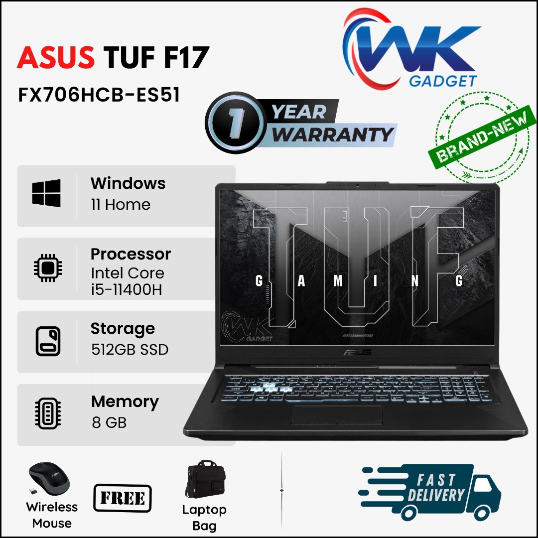 ASUS TUF F17 Gaming Laptop, 17.3" - 144Hz FHD IPS-Type Display, Intel ...