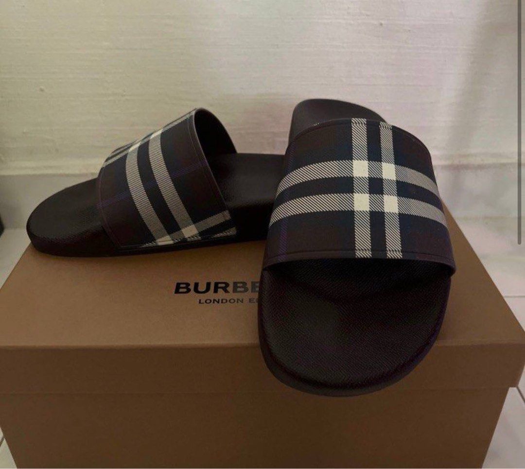authentic burberry slides, Luxury, Sneakers & Footwear on Carousell