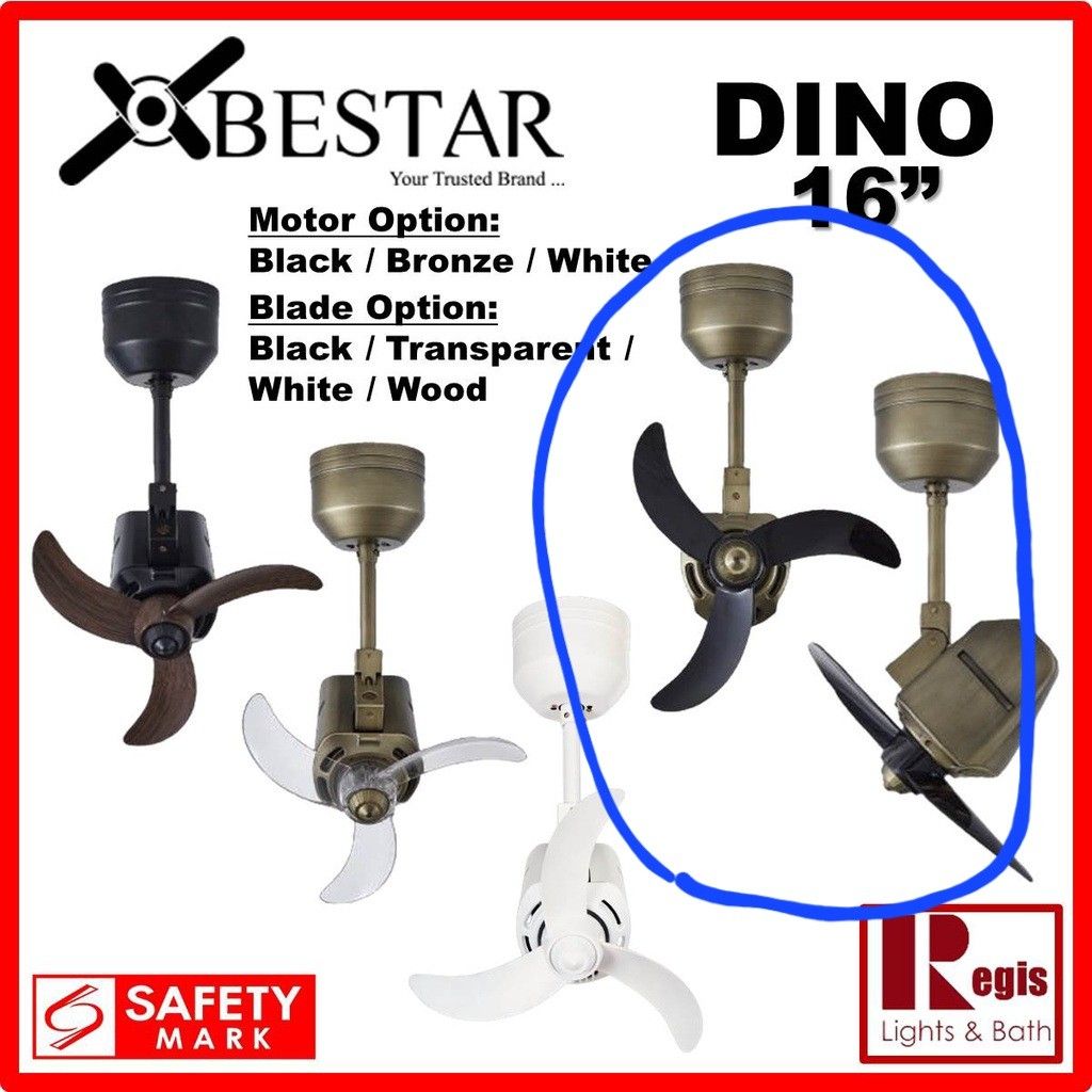 Bestar Dino 16" Designer Corner DC Ceiling Fan, Furniture & Home Living ...