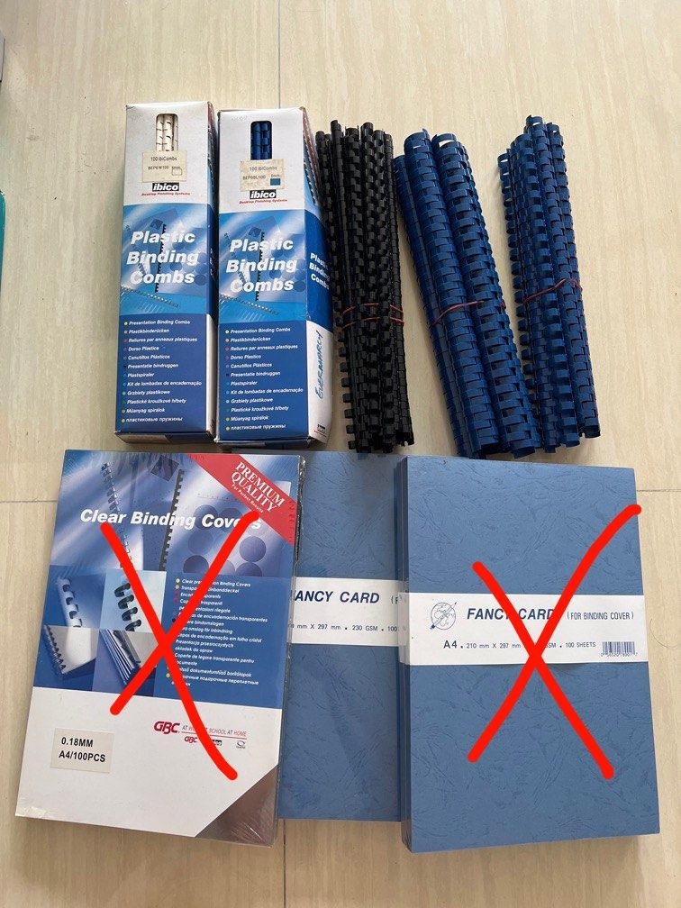 Binding combs, clear cover and card, Everything Else on Carousell