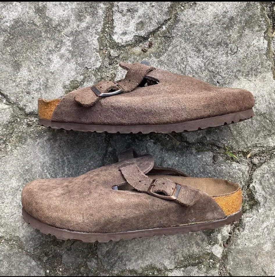Birkenstock Boston Mocha Suede Leather on Carousell