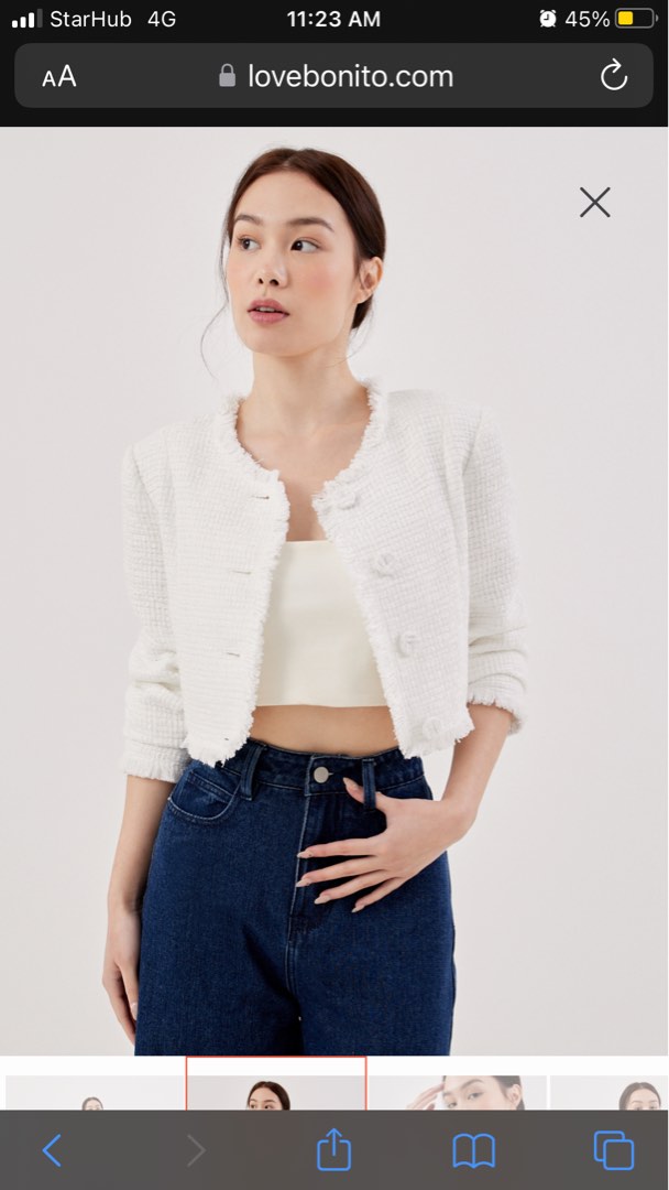 BNWT Love Bonito Marlowe Tweed Crop Outer Tweed Jacket Lovebonito LB ...